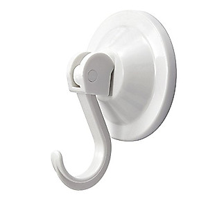 NL Home 4-Pack Suction Cup Hooks for Bath or Shower, Wreath Hangers for Glass Door or Window, White