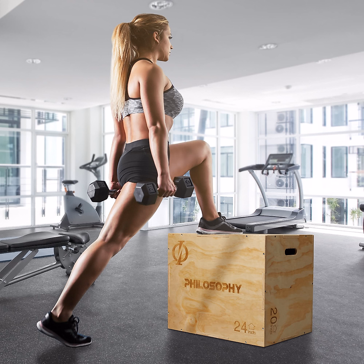 Philosophy Gym 3 in 1 Wood Plyometric Box - 30" x 24" x 20" Jumping Plyo Box for Training and Conditioning