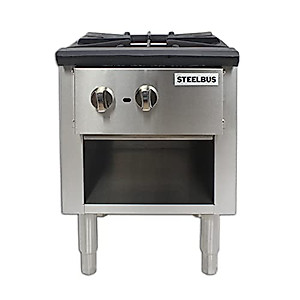 STEELBUS 18'' 3 rings-Burner Heavy duty Commercial Stock Pot Stove Natural/Propane gas range Restaurant Equipment Outdoor Cooking Stove