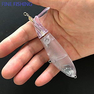Free Eye 5pcs Unpainted Plopper Bait Fishing unpainted Lure Body 105mm 14.57g Clear Hard Blank Lures PL2