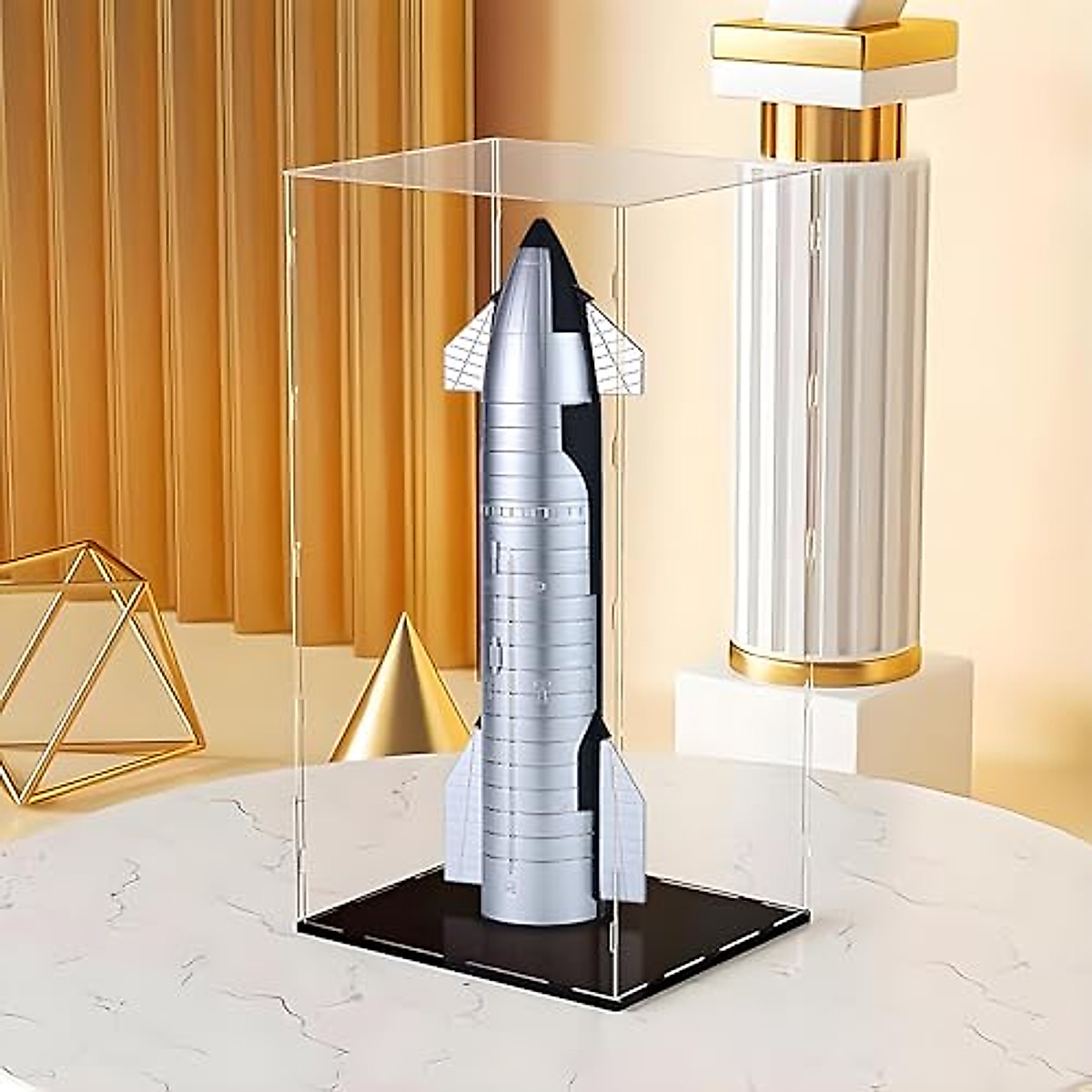 BiKiBao SpaceX Starship Rocket Truck Model Metal Model NASA Gifts - Dragon Spacecraft Heavy Falcon Rocket Toy Desktop Ornament, Aerospace Collectible Ideal Gift for Kids Adult Space Lover