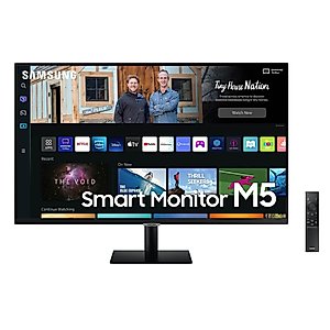 Samsung 32" M50B Series FHD Smart Monitor w/Streaming TV, 4ms, 60Hz, HDMI, HDR10, Watch Netflix, YouTube and More, Slimfit Camera, IoT Hub, Mobile Connectivity, 2022, LS32BM502ENXGO, Black (Renewed)