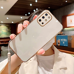 KuDiNi for Oneplus 8T Case, Oneplus 8T 5g Phone Case for Women Girls Electroplating Cute Luxury Bling Aesthetic Trendy Pretty, Full Camera Soft TPU Protection Shockproof Cover for Oneplus 8T (White)