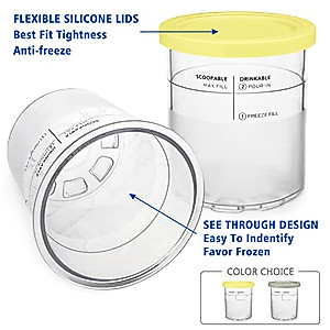 LOMILD Ice Cream Containers 24 oz, Replacement for Ninja Creami Deluxe Pints and Lids - 2 Pack, Compatible with NC500 NC501 Series Deluxe Ice Cream Makers, Dishwasher Safe & BPA-Free