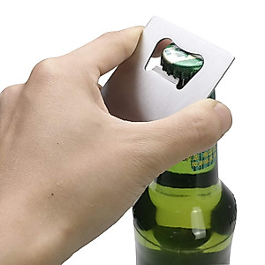 Ponpong Stainless Steel Credit Card Beer Bottle Openers, 10 Pieces