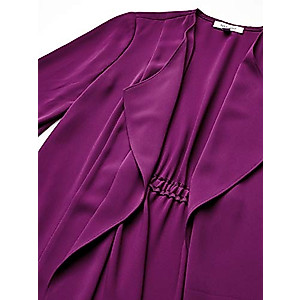 NINE WEST Women's Soft Crepe Duster, Wild Plum, L