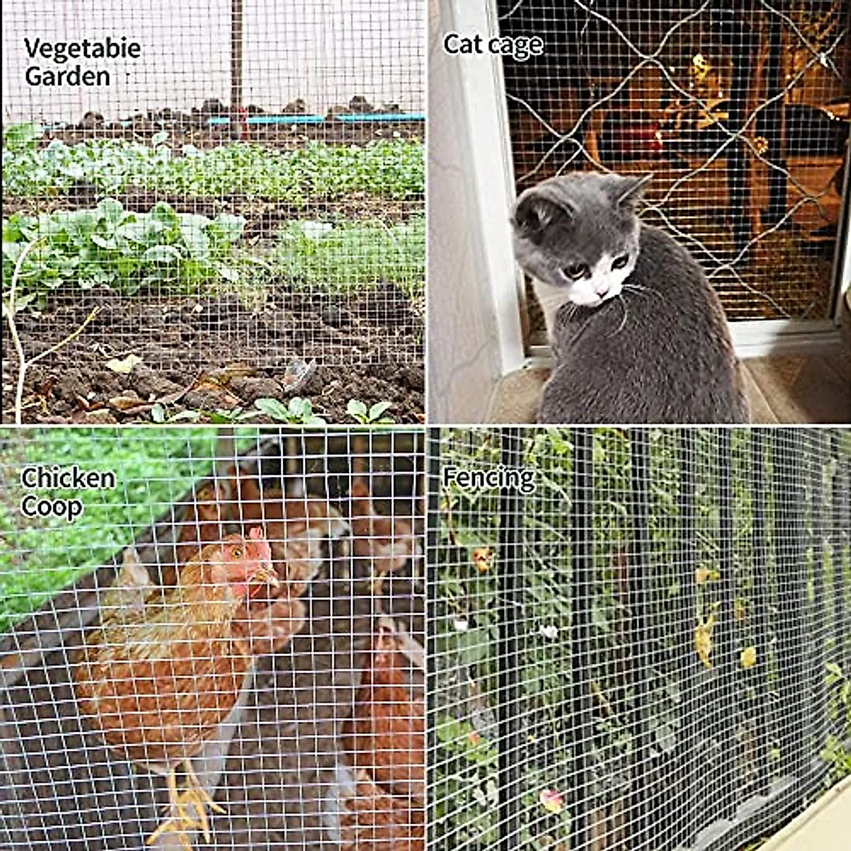 AMAGABELI GARDEN & HOME Hardware Cloth 1/2 Inch 48inx100ft 19 Gauge Vinyl Coated Square Chicken Wire Fence Mesh Roll Raised Garden Bed Plant Supports Poultry Netting Cage Snake Fence BG483