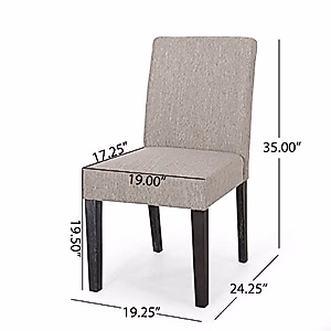 Christopher Knight Home Boling Contemporary Upholstered Dining Chair (Set of 2), Light Grey + Dark Brown