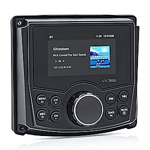 Herdio 3 Inches Marine Radio Bluetooth Waterproof, UTV Marine Stereo Receiver,Gauge Style Head Unit, Perfect for Marine,ATV, Boat, RZR