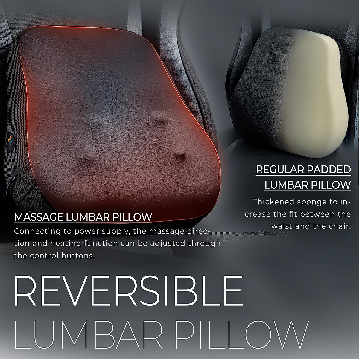 Vigosit Gaming Chair with Heated Massage Lumbar Support, Breathable Fabric Office Chair with Pocket Spring Cushion and Footrest, Recliner High Back PC Chair for Adult Black, JD-0801BK