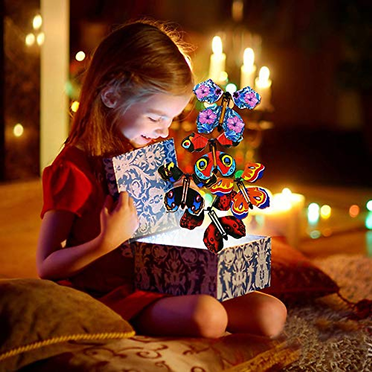 Shyflpopo 18Pcs Magic Flying Butterfly Wind Up Butterfly Flutter Flyers Butterflies Rubber Band Powered for Surprise Wedding Birthday Gift Party Playing Classic Novelty Gag Toy