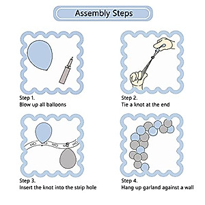 Monlot Baby Shower Decorations for Boy 150 Pcs Blue Balloon Garland Baby Blue Balloon Arch Kit White Metallic Silver Confetti Balloons for Wedding Bridal Shower Birthday Party Decorations