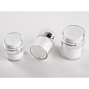 Wresty 2 Pack Airless Cosmetic Container Empty Acrylic Air Pump Jars Travel Vacuum Bottle Airless Cream Lotion Sample Containers Makeup Packing Pump Bottle Jar (30g/1oz)