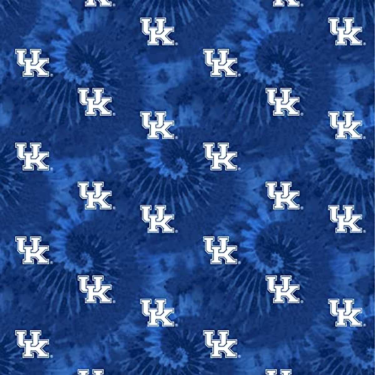 University of Kentucky Cotton Fabric by Sykel-Licensed Kentucky Wildcats Tye Dye Cotton Fabric