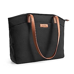 tomtoc Tote Bag for Women, Water-resistant Laptop Shoulder Bag Lightweight Large Capacity Shopping Bag for Daily Office Work, Business Travel Fits up to 16-inch MacBook Pro