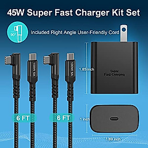 Super Fast Charger Type C, Costyle 45W USB C Charger PPS/PD Fast Charging Block with 6FT Right Angle Type C Cable for Samsung Galaxy S22 S23 Ultra S23 Plus S21 S20 FE,Galaxy Tab S7 S8 Ultra,Steam Deck