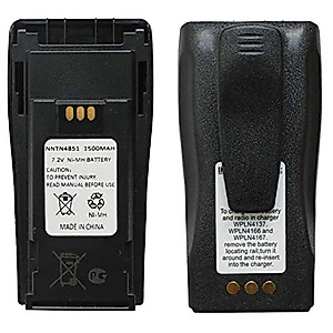 Teseko NNTN4851 NNTN4851A NNTN4496 NNTN4497CR NNTN4970A 7.2V 1500mAh Ni-MH Two-Way Radio Battery Replacement for Motorola CP040 CP140 CP150 CP160 CP180 CP200 PR400 EP450+Belt Clip