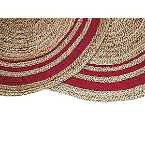 ROYAL ARTS & CRAFTS 2x3, 3x4, 3x5, 4x6, 5x7, 5x8, 6x9, 8x10, 9x12 Ft. Indian Hand Braided Jute Rug/ Ovel Double Border Area Kitchen Patio Entryway Indoor Outdoor Rug (2x3 Ft Ovel Rug)