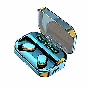 Wireless Headphones Touch Control Bluetooth 5.0 Earphones Earbuds TWS Sport Headset Noise Cancel LED Display Waterproof (Color : D)