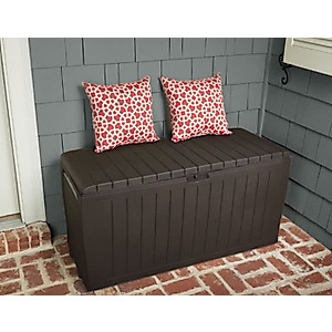 Keter 71 Gallons Gallon Water Resistant Lockable Deck Box with Wheels in Dark Brown