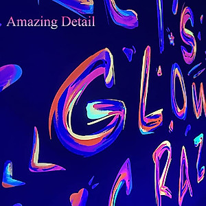 Ralxion Glow in The Dark Party Supplies Neon Party Backdrop Glow Party Supplies and Decorations Happy Birthday Let's Glow Crazy Backdrop Blacklight Reactive (Let's Glow Crazy, 6.5 x 5 ft)