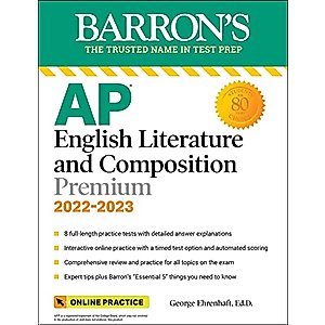 AP English Literature and Composition Premium, 2022-2023: 8 Practice Tests + Comprehensive Review + Online Practice (Barron's AP)
