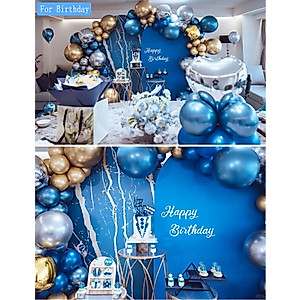 Chrome Metallic Blue Balloons 12 inch 100 pcs Latex Balloons Birthday Balloons Shiny Balloons Graduation Halloween Party Decoration Wedding Birthday Baby Shower Christmas Party