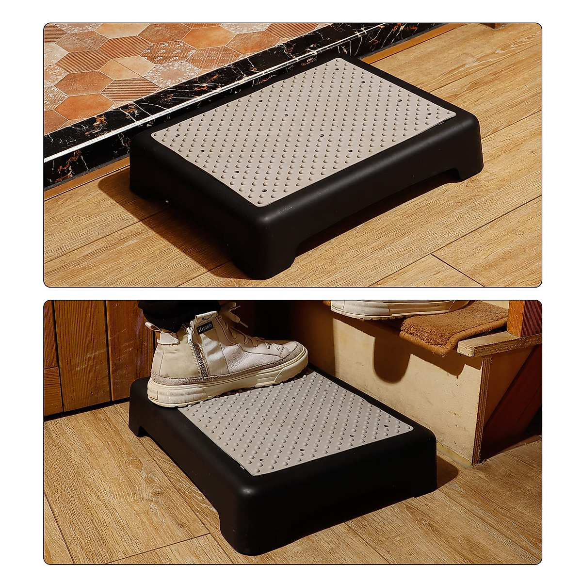 Fotree One Step Stool, Safety Step Platform for Senior ＆ Adults, Non-Slip Mobility Step Platform for Stair, Car, Bed, Chair, Shower, Bathtub, Outdoor, 3.5 Inch High Rise Stairs 440 Lbs Capacity