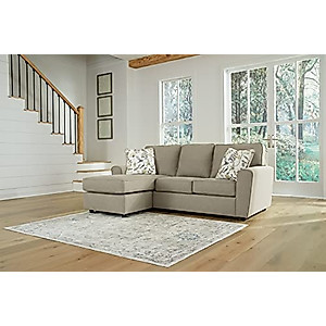 Signature Design by Ashley Renshaw Modern Sectional Sofa Couch with Chaise Lounge, Grayish Brown