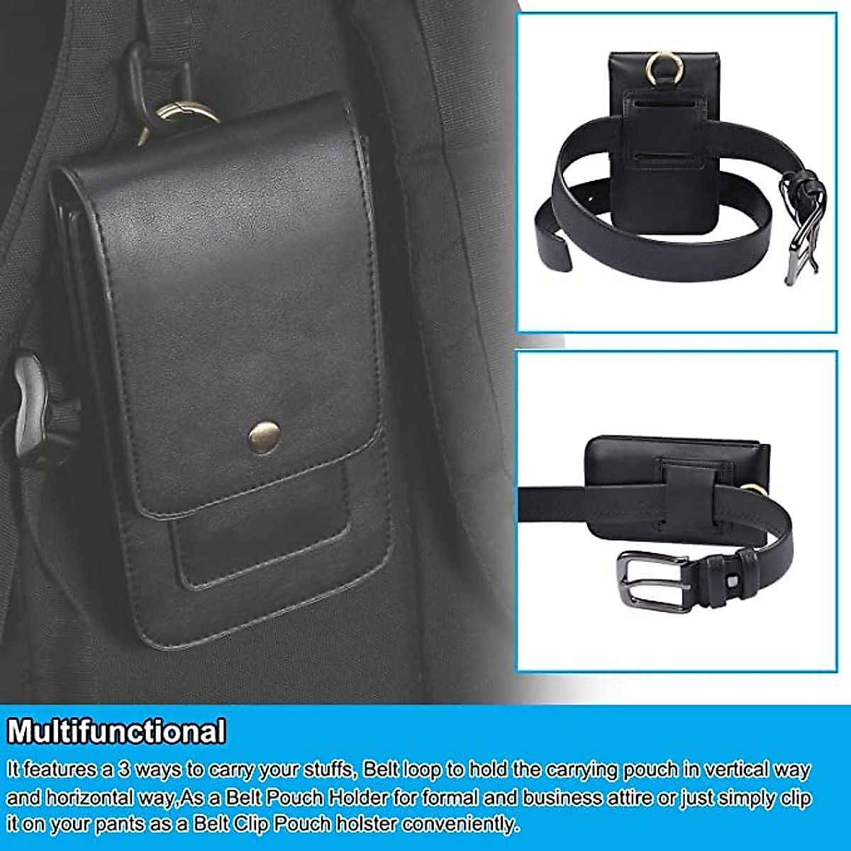 Vihhad Phone Holster for Samsung Galaxy S23 Ultra S23 S23 Plus A13 A32 A53 5G A03S A12 A04S Note 20 Ultra iPhone 13 Pro Max 12 11 G 5G 2022 Leather Belt Loop Holsters Pouch Card Holder Case