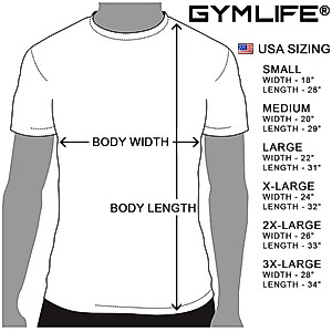 GYM LIFE Men's Power Up Icon Athletic Performance Short Sleeve Workout T-Shirt, Black (X-Large)