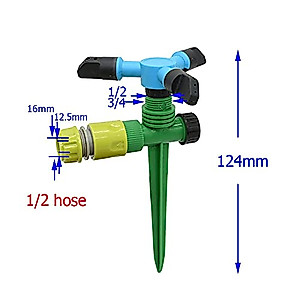 YFQHDD Garden Water Nozzle Adjustable Rotate Sprinkler Nozzle Watering Head Lawn Water Sprinkler Watering & Irrigation 1set (Size : C)