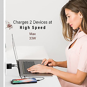 IXTECH USB C Charger, 33W 2 Ports USB Wall GaN Fast Charger Block, Fast Charging Block, Usbc Plug Power Supply, Portable USB C Block Fast Charging Plug, All Phones and Tablets Compatible with 33W