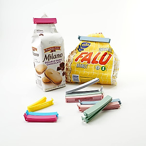 Yarall 30 PCS Plastic Chip Clips for Food Packages, Curved Design Sealing Bag Clips for Food, Kitchen and Home(4.3in x10, 2.1in x20)