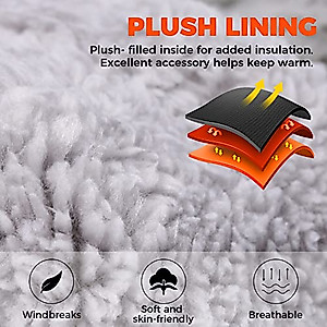 AURUZA Winter Warm Mittens for Women, Cozy Thick Knitted Gloves & Mittens Warm Soft Lining Cold Weather Accessories Gifts (Black)