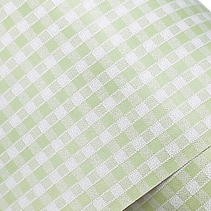 Yifasy 19.7 Feet Roll Green Plaid Shelf Liner Peel and Stick Furniture Shelving Paper Vinyl Wallpaper Cabinet Sticker (M-236.2x17.7 Inch)