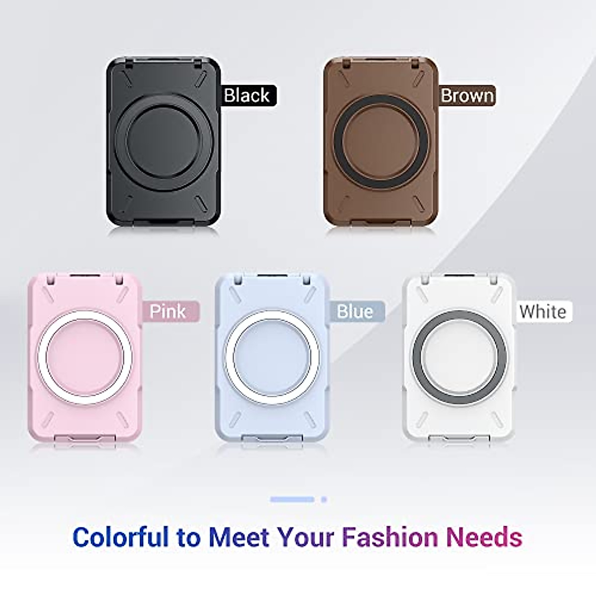 Magnetic Wallet Card Holder For Magsafe, RFID Blocking Slim Hardshell 4 Credit Card & Money Pocket Magnetic Adjustable Stand Wallet for Apple iPhone 16 15 14 13 12 Plus Max Not for iPhone 13/12 mini