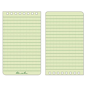 Rite in the Rain Weatherproof Top-Spiral Notebook, 3" x 5", Green Cover, Universal Pattern, 3 Pack (No. 935-3)