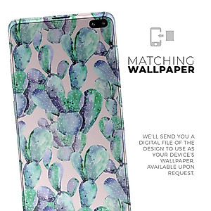 DesignSkinz Watercolor Cactus Succulent Bloom V9 Protective Vinyl Decal Wrap Skin Cover Compatible with The Samsung Galaxy S20 (Screen Trim & Back Glass Skin)
