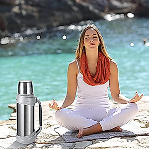 Olerd 85oz Large Coffee Thermoses for Travel - Insulated Water Jug Classic Vacuum Bottle with Plastic Cup - 2.5L Stainless Steel Vacuum Insulated Beverage Bottle for Hiking Fishing
