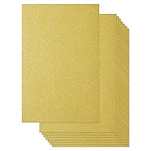 24 Sheets Gold Glitter Paper Cardstock for DIY Crafts, Card Making, Invitations, Double-Sided, 250gsm (8 x 12 In)