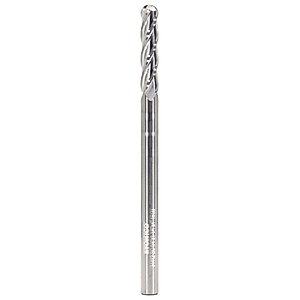 YONICO Carbide Ball Nose End Mill CNC Router Bits 4 Flute Spiral 1/4-Inch Dia. 1/4-Inch Shank 34412-SC