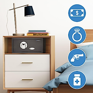 Barska AX11224 Biometric Fingerprint Security Home Safe Box 0.79 Cubic Ft, Black