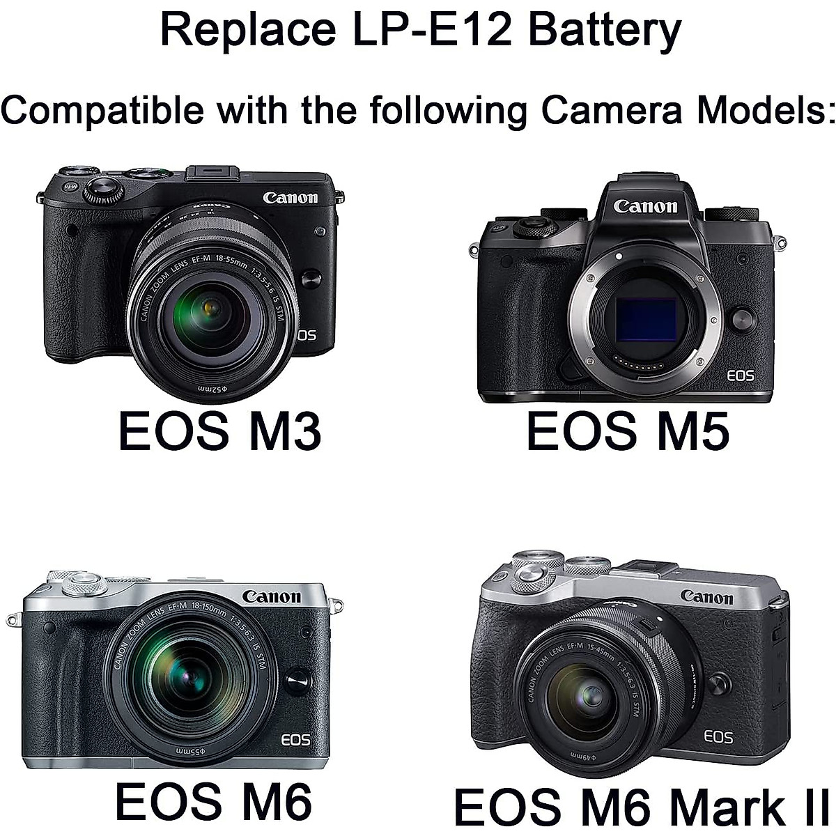 HY1C ACK-E17 AC Power Adapter DR-E17 DC Coupler Dummy Battery Kit for Canon EOS M6 Mark II, M3 M5 M6 Cameras.