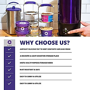 Ardent FX Accessories, Vessel - Airtight, Stainless Steel Food Storage Container - Perfect Storage Solution - Multi-Purpose Container - Food-Safe Jar, Rust-Resistant with Collapsible Silicone Handle