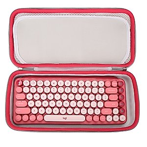 Aproca Red Hard Travel Storage Carrying Case, for Logitech POP Keys Mechanical Wireless Keyboard and POP Wireless Mouse/Keychron K2 Wireless Keyboard