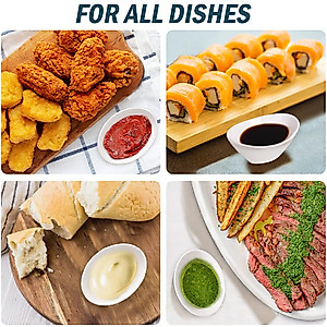 Taeochiy 8 Pack Ceramic Dipping Bowls, 3 Oz Soy Sauce Dish, Gravy Boat Sauce Bowls, Dip Bowl, Sauce Dish for BBQ and Party