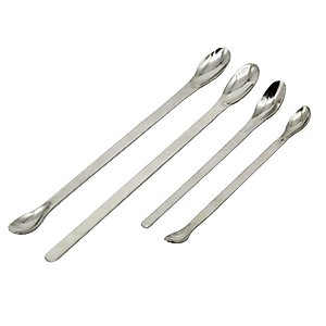 Stainless Steel Micro Scoop Reagent Lab Sampling Spoon Lab Spatulas Scoop Bar Spoon Medical Pharmacy Mini Micro Spoon Scoop 2Pcs for 22cm 2 Pcs for 16cm
