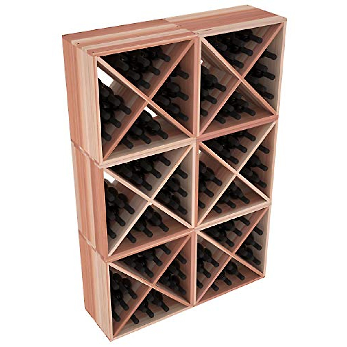 Wine Racks America Living Series Cube Wine Rack - Durable and Modular Wine Storage System, Redwood Unstained - Holds 144 Bottles