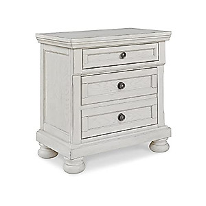 Signature Design by Ashley Robbinsdale 2 Drawer Night Stand, 29"W x 18"D x 30"H, White